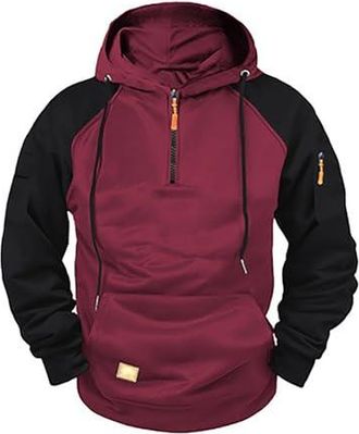 Generic Manteau à capuche en polaire pour homme - Haut chaud - Grand et grand - Fermeture éclair - Automne et hiver - Pour la vie quotidienne - Cadeau de Noël