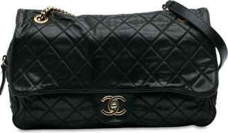 Chanel Hobo Bags - Large Quilted Iridescent Calfskin Shiva Flap - Gr. unisize - in Schwarz - für Damen