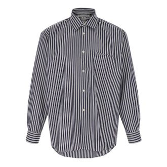 Comme Des Gar&ccedil;ons Chemise ray&eacute;e en coton teint en fil - Homme - Chemises - Bleu - Taille: L