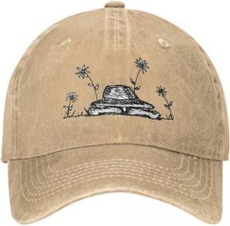 Generic Chapeau, Pieds, Casquettes de Baseball Florales Mode Washed Denim Chapeaux Chapeau de Cowboy Hip Hop Baseball réglable en Plein air pour Cadeau Unisex