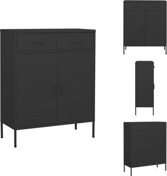 vidaXL Lagerschrank Anthrazit 80x35x101,5 cm Stahl - Stahlschrank - Anthrazit - Garderobe - Aufbewahrungsraum - Wohnzimmermöbel