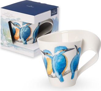 Villeroy & Boch Newwave Caffè Kaffeebecher Eisvogel Mit Henkel, Spülmaschinenfest, Mikrowellensicher, Kaffeetasse, Teetasse, Tasse, Becher, Heißgetränkebecher Für Kaf
