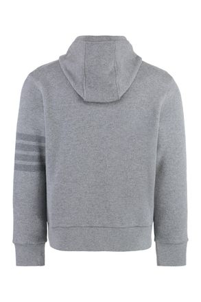 Thom Browne Mens Knitted Hoodie Grey Wool Knitwear Sweater