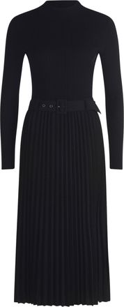 Zero Damen Strickkleid mit Faltenrock 40, Black Beauty