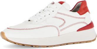 Gabor Damen Low-Top Sneaker, Frauen Halbschuhe,Laufschuhe,schnürschuhe,schnürer,straßenschuhe,Strassenschuhe,Latte/Flame,43 EU / 9 UK