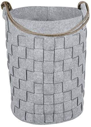 Spirella Kollektion Cosyhome-Cesto f&uuml;r die W&auml;sche, Festes und widerstandsf&auml;higes Filz, 40 x 40 x 55 70 l, Grau