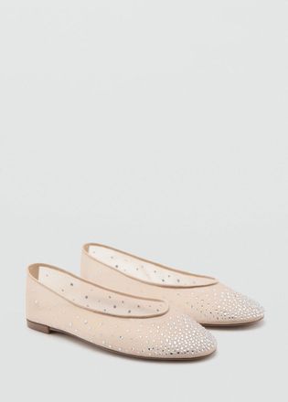 Mango Ballerines strass nude - Femme - 35 - MANGO