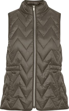 Fransa FRBAPADDING Damen Weste Steppweste Outdoor Weste mit Seitentaschen mit Reißverschluss und Stehkragen normale Länge, Größe:2XL, Farbe:Green Ink (190506