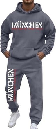 Generic Surv&ecirc;tement pour homme - 2 pi&egrave;ces - En coton - Surv&ecirc;tement de sport baggy chaud - Confortable - Pantalon de jogging et sweat &agrave; capuche - Surv&ecirc;tement d