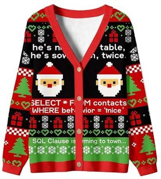Generic Cardigans de No&euml;l Femme Homme Ugly Christmas Sweater Excel Mode Sweatshirts Manches Longues Sport Pull Moche Noel Unisex Grande Taille