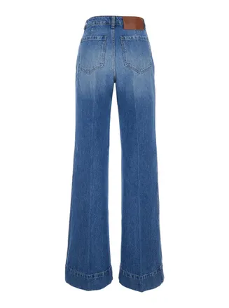 Victoria Beckham Womens Jeans Alina Light Blue Cotton