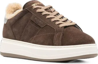 Woolrich Shearling-Lined Suede Sneakers - Brown