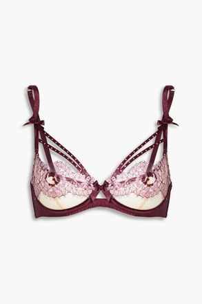 Agent Provocateur Agnese Balconette-BH aus T&uuml;ll und Satin mit B&uuml;gel - Lila - 32 B
