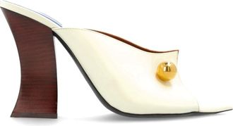 Lanvin Femme, Chaussures, Beige, Taille: 39 EU Mules &agrave; talons en cuir