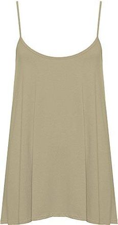 WearAll Grande Taille Swing débardeur Top à lanières - Moka - 48-50
