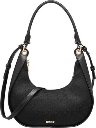 DKNY Abby Hobo Crossbody, Sac à Main Femmes, Noir Jais/Noir, Taille Unique