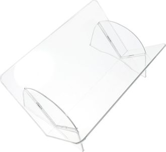 Supvox Transparenter Schreibtisch B&uuml;cherhalter aus Stabilem PET Kleiner Buchst&auml;nder f&uuml;r B&uuml;ro Schule Praktischer Organizer zur Buchaufbewahrung und Tischorgan