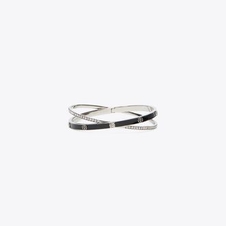 Tory Burch Icon Crisscross Emaille-Armreif