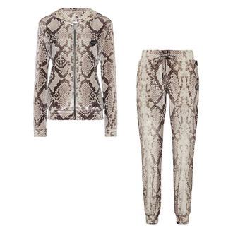 Philipp Plein Femme, Combinaisons et Ensembles, Beige, Taille: 44 FR Ensemble de jogging : sweat &agrave; capuche/pantalon