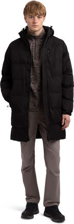 Trespass Gepolsterte Herren-Jacke, Outdoor, l&auml;ssig, mit Kapuze und Rei&szlig;verschlusstaschen, Clipster, Schwarz, XXS