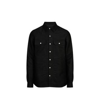 Rick Owens Chemise droite en coton m&eacute;lang&eacute;