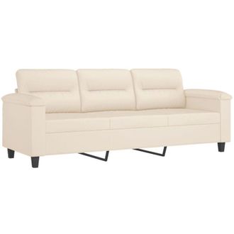 vidaXL 3-Sitzer-Sofa Beige 180 cm Mikrofasergewebe Vidaxl