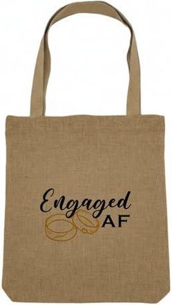 Fabulous Sac Shopping Tote Bag Aspect Lin - Engaged AF Wedding Wedding rings Engaged - Sac de Courses Toile Epaisse 360g Beige Naturel Cabas Port&eacute; Epaule Solid