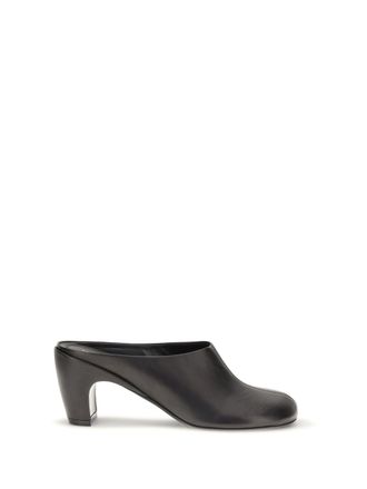 Dries Van Noten Womens Leather Mules Black Calf Sandal