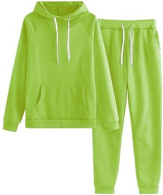 Generic Ensembles de v&ecirc;tements de d&eacute;tente pour femme - Couleur unie - Pull &agrave; col rond - Pantalon long - Tendance - D&eacute;contract&eacute; - Sweat &agrave; manches longues - Ens