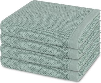 M&ouml;ve Bliss 4er Set Handt&uuml;cher 50x100 cm - Extra weiche Baumwolle mit Perlstruktur und Massageeffekt - Breiter Saum & Kordelaufh&auml;nger - Hautfreundlich, Stra
