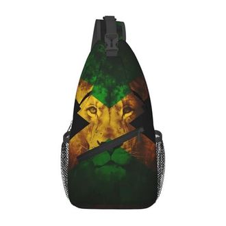 Generic Musique Reggae Lion Drapeau Jama&iuml;cain Sac &Agrave; Bandouli&egrave;re Pratique Pochette Epaule Multifonctionnel Sac &Agrave; Dos Bandouli&egrave;re Pour Sport Excursion Shopping
