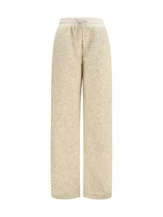 Moncler Teddy-Effect Fleece Sweatpants - White