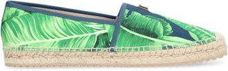 Dolce & Gabbana Mens Canvas Espadrilles Blue Calf Flat Shoes