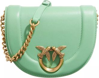 Pinko Damen Love Round Click Mini weiches Kalbsleder Tasche, T36q_Mintgrün-Antique Gold