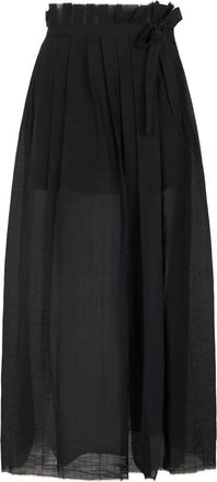 Alpha Studio Femme, Jupes, Noir, Taille: 42 FR Long Pleated Skirt