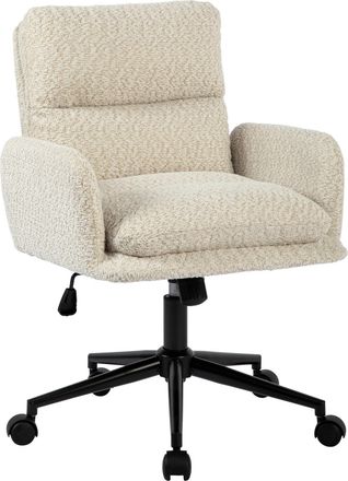 MID.YOU Mid.you Drehstuhl, Schwarz, Beige, Metall, Textil, Drehkreuz, 58x86x96 cm, Sitzfl&auml;che 360&deg; drehbar, Arbeitszimmer, B&uuml;rost&uuml;hle, Drehst&uuml;hle