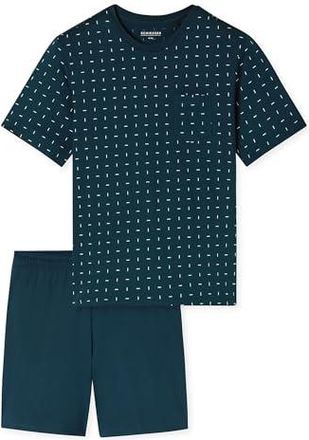 Schiesser Pyjama pour homme Comfort Essentials - En coton - Col rond - Moderne, Pyjama d&eacute;contract&eacute; Essentials bleu p&eacute;trole, 58