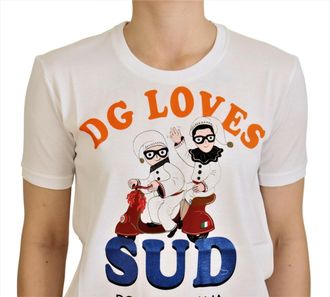 Dolce & Gabbana Womens White Cotton Dg Loves Sud T-Shirt
