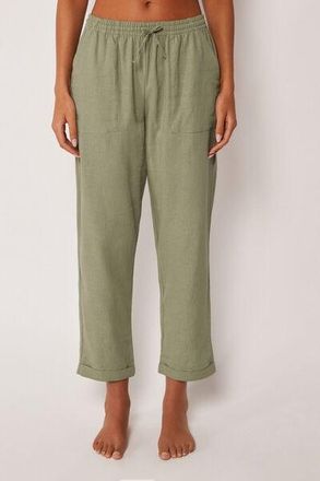Calzedonia Lange Hose Aus Leinen Und Viskose Grun