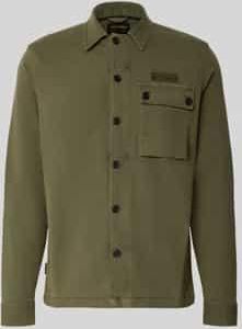 PME Legend Regular Fit Hemdjacke mit Kentkragen und Label-Stitching