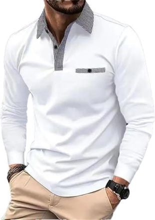 Generic Polo pour homme - Chemise de sport - Couleur unie - Longue couture - T-shirt respirant pour homme, 2698, XL