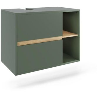 Vicco Meuble sous vasque Viola, Vert/Artisan, 80x60cm avec 2 tiroirs, Vicco