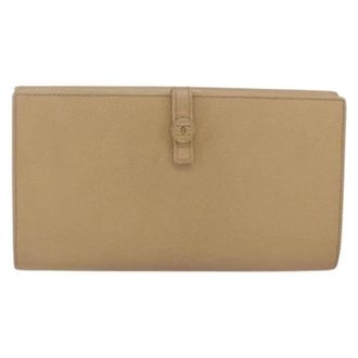 Chanel Pre-owned Leder Portemonnaie - - Pre-owned - Damen - Beige - ONE SIZE