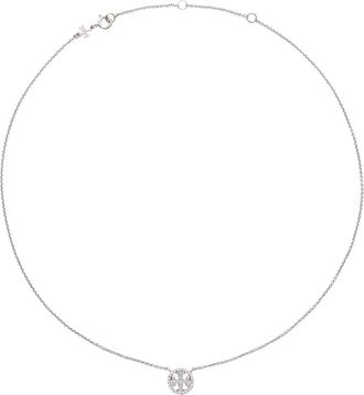 Tory Burch Collier pendentif Icon Pav&eacute; - Femme - Accessoires - Blanc - Taille: ONE Size