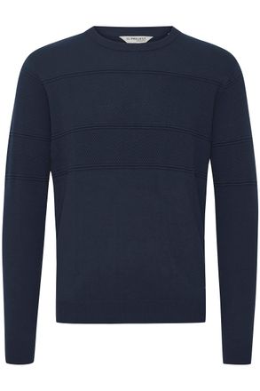 11 Project PRYannis Herren Strickpullover Feinstrick Pullover mit Rundhalsausschnitt O-Neck, Größe:2XL, Farbe:Insignia Blue (194010)