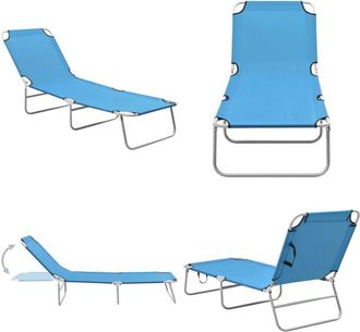 vidaXL Vidaxl - Klappliege Stahl und Stoff Türkisblau - Klappliege - Gartenliege - Sonnenschirm - Outdoor Möbel - Pool Accessoire - Home & Living