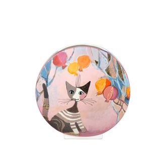 GOEBEL Rosina Wachtmeister Colours of Paradise Melograni in Festa Vase aus Porzellan, mit Buntem Katzen Motiv, Ma&szlig;e: 20 x 10cm, 66-860-58-1