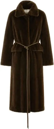 VALENTINI 1972 Valentini 1972 - Manteau en fausse fourrure avec ceinture - Femme - Vestes - Brun - Taille: 38 FR