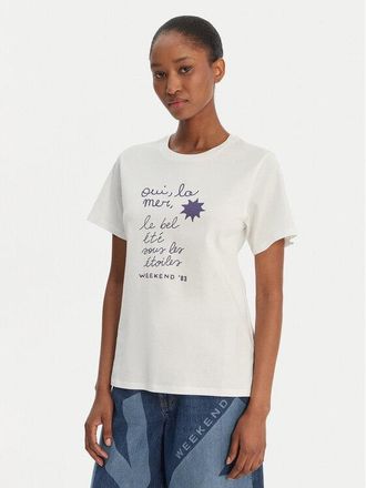 Max Mara T-Shirt Pantera 2615971032 Wei&szlig; Regular Fit