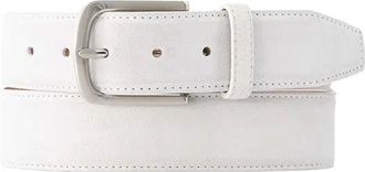 Lindenmann Herren Gürtel weiß Veloursleder